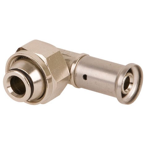 Coude multicouche laiton à sertir - Femelle écrou libre 3/4 EK- Ø16 x 2,0 - Henco