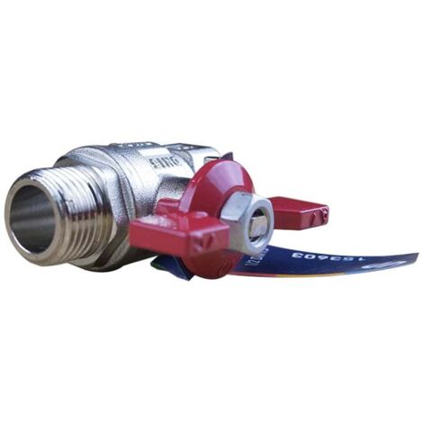 Vanne à sphère PN30 SENA Ni Free Inox ACS Manette Papillon rouge Mâle ...