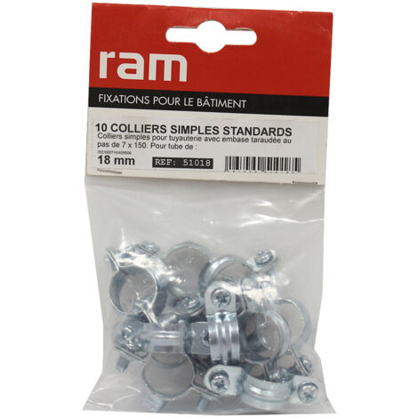 RAM - Collier métallique simple Ø18mm 10 pcs - 51018