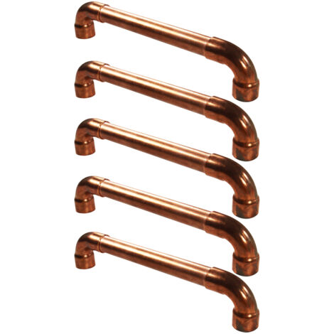 Lot de 5 Poignées simple en Cuivre - Entraxe 330 mm - Ø14 - Arcanaute