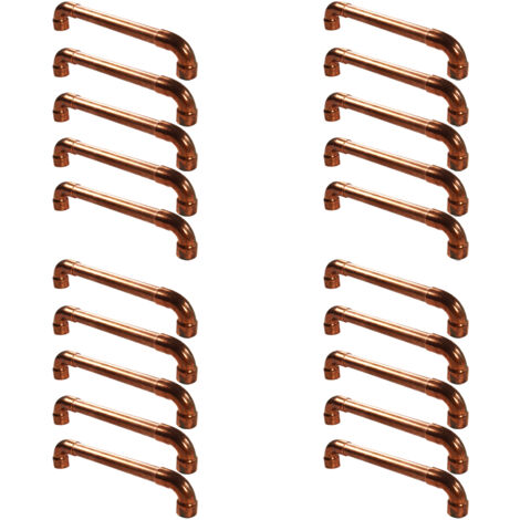 Lot de 20 Poignées simple en Cuivre - Entraxe 330 mm - Ø14 - Arcanaute