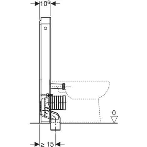 Panneau sanitaire Geberit MONOLITH pour WC au sol, 101 cm, habillage ...