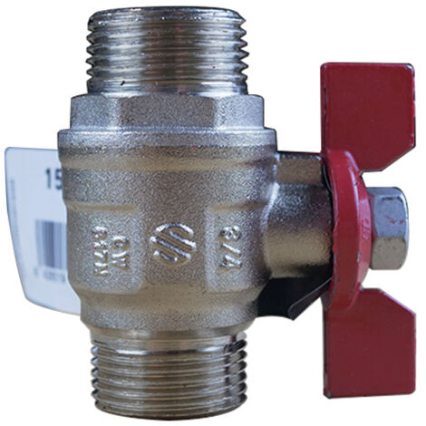 Vanne à sphère PN30 SENA ACS Manette Papillon rouge Mâle/Mâle 3/4" (20/ ...