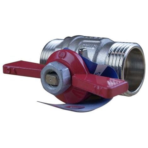 Vanne à sphère PN25 NILE ACS Manette Papillon rouge Mâle/Mâle 1" (26/34 ...