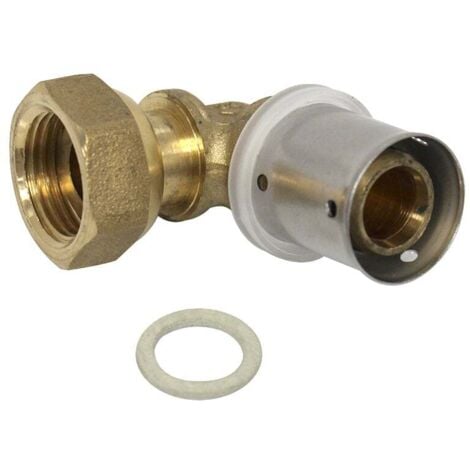 Coude multicouche à sertir écrou libre femelle (15/21) 1/2" - Ø20x2,0 - MULTIPEX