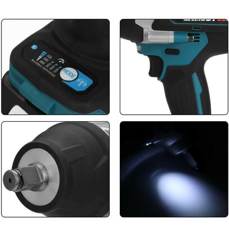 MUSTOOL 1800 N.M 1/2'' Akku-Schlagschrauber 3 Geschwindigkeiten 388VF 2 Batterien