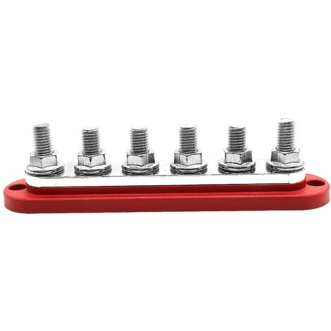 Bus Bar 300a 6xM10 terminal. Red.