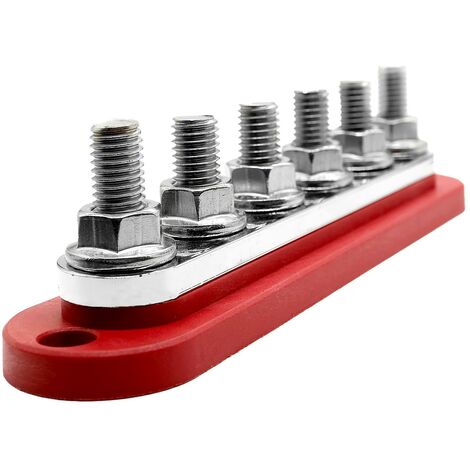 Bus Bar 300a 6xM10 terminal. Red.