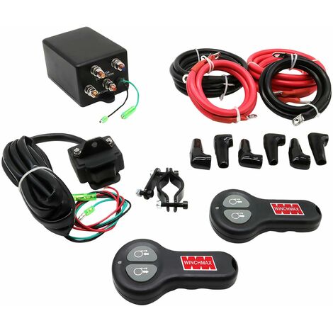 Complete 12V Winch Control Box, Handlebar Switch, Twin Wireless Remotes
