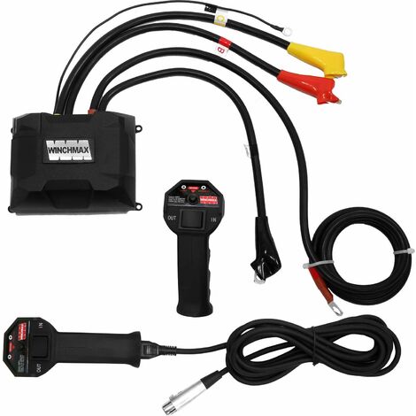 Complete 12v Winch Control Box for up to 20,000lb. Twin Wireless Remotes.