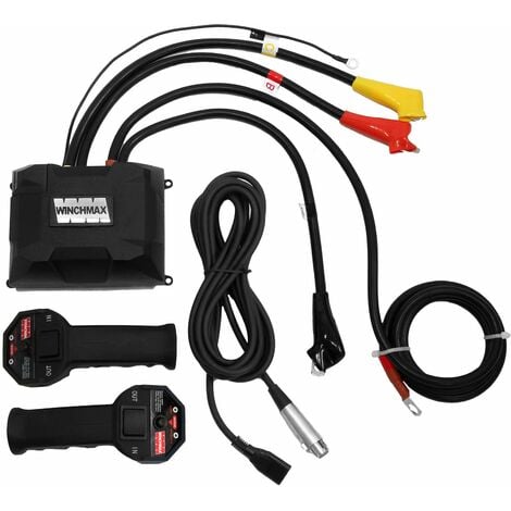 Complete 12v Winch Control Box for up to 20,000lb. Twin Wireless Remotes.