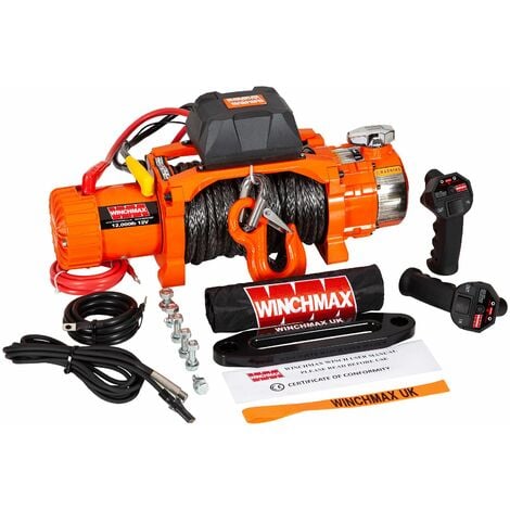 12,000lb (5,443kg) Original Orange 12v Two Speed Winch. 26m x 11mm ...