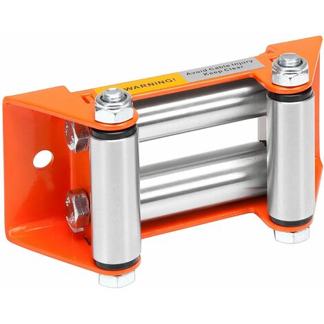 Roller Fairlead, Small, Orange. Zinc Plated Rollers.