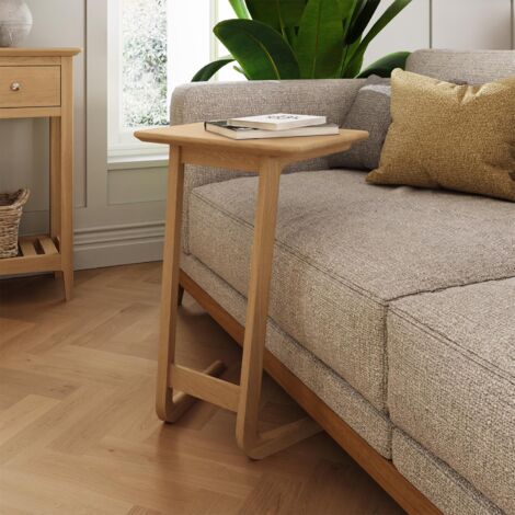 FWStyle Solid Wooden Sofa Tablet End Table Natural Ash Wood Home