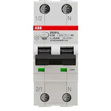 ABB DS201LHC20AC30 - Interruttore magnetotermico differenziale 4,5KA 1P+N Tipo AC C20 30MA