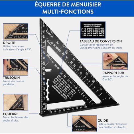 GROOFOO Equerre Menuisier (Set de 2) - Kit Complet Équerres de ...