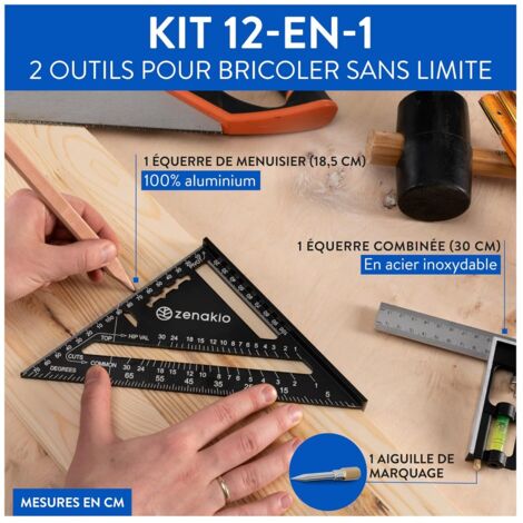 GROOFOO Equerre Menuisier (Set de 2) - Kit Complet Équerres de ...
