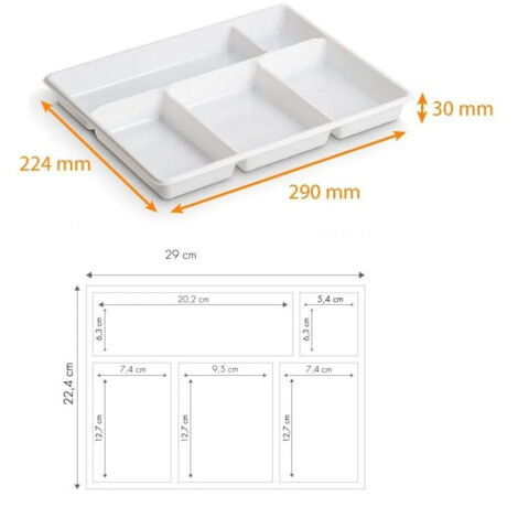 D-Work Plateaux Repas 5 Compartiments Blancs en Polystyrène Pratiques ...