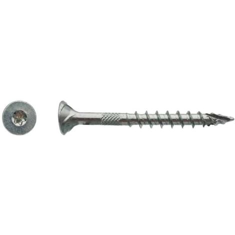 250 Vis Bois FX5 Tête Fraisée Torx F/Partiel 5 x 60 mm - Zingué blanc ...