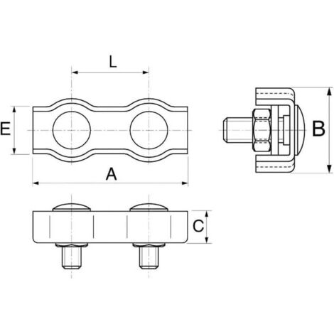 10 Serre-Câbles Plat Double 3 mm - Inox A4 - D-Work