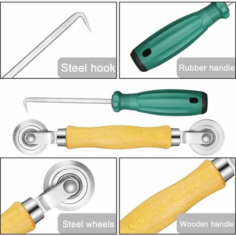 Screen Rolling Tools, Groove Roller Tool with Wooden Handle and Steel ...