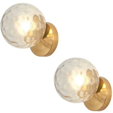 Set of 2 Modern Wall Lamp Glass Globe Wall Light Shade Decorative ...