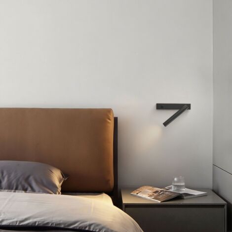 LED Wall Light Adjustable Spotlight Indoor Wall Lamp Black Wall Mounted ...