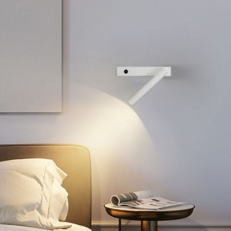 LED Wall Light Adjustable Spotlight Indoor Wall Lamp White Wall Mounted ...