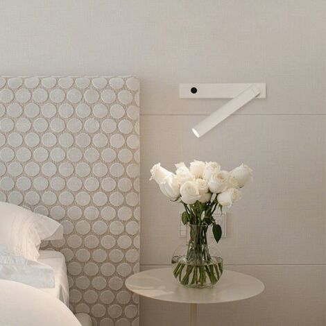 LED Wall Light Adjustable Spotlight Indoor Wall Lamp White Wall Mounted ...