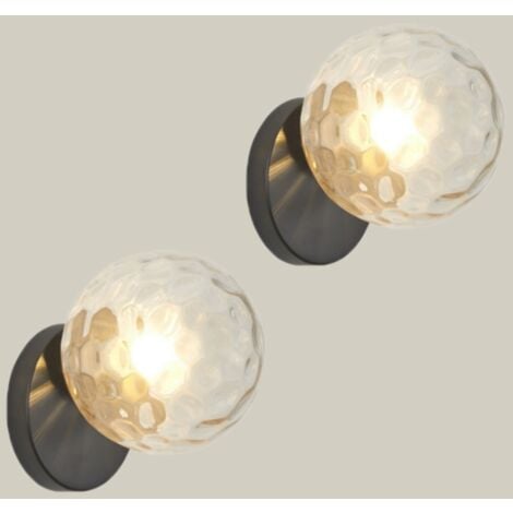 Set of 2 Modern Wall Lamp Glass Globe Wall Light Shade Decorative ...