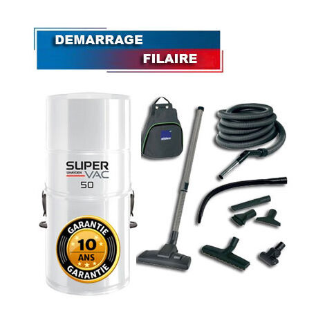 Aspirateur centralisé type Aldes HAYDEN SuperVac 50 avec kit de nettoyage, Garantie 10 ans