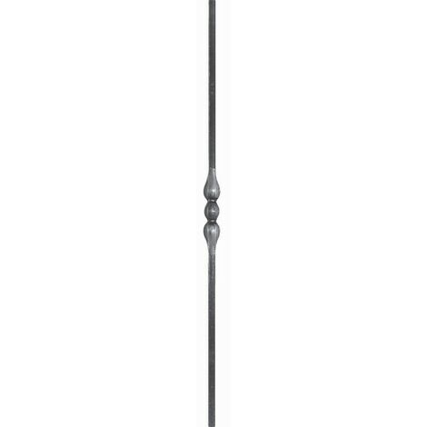 Barreau lisse motif aplati au centre - Hauteur 900mm carré de 14mm ...
