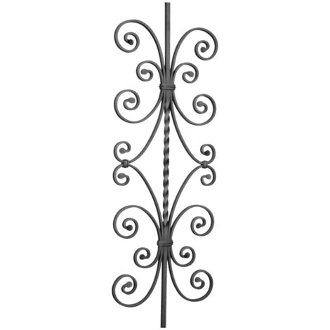 Barreau semi-torsadé et double motif papillon en volutes - Hauteur ...