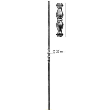 Barreau rond à facette ø12mm et hauteur 1000mm en fer forgé avec un ...