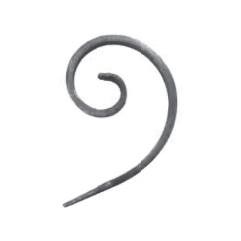 Demi volute finition queue de poisson - Hauteur 100mm Largeur 65mm Plat ...