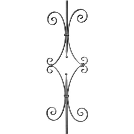 Barreau extrémités internes aplaties motif symétrique en volutes ...