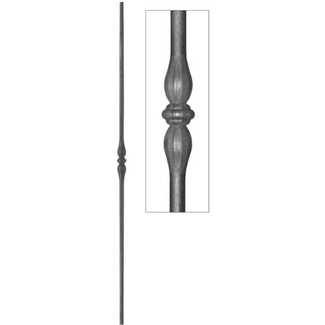Barreau rond à facette ø12mm et hauteur 1000mm en fer forgé avec un ...