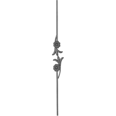 Barreau lisse motif floral - Hauteur 950mm Ø12mm - Fer forgé - À souder ...