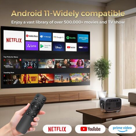 Videoprojecteur 4K Auto Focus 400Ansi Protable 30"-200" Courte Focale ...