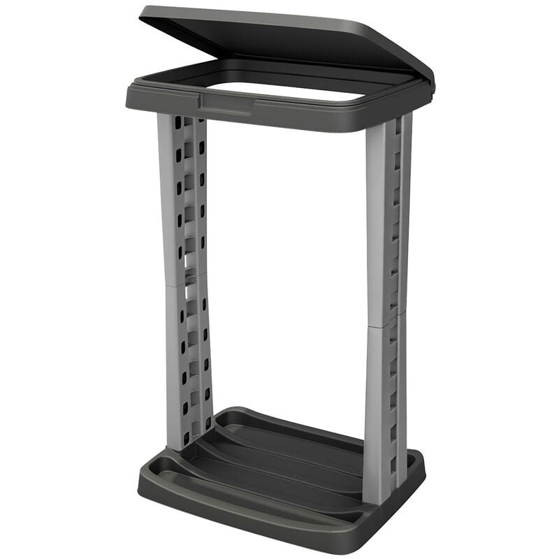 Support sacs-poubelle rectangulaire avec couvercle et anneau de serrage ...