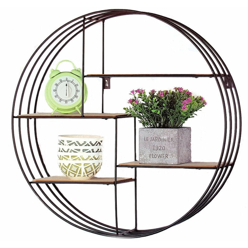 Support mural rond en métal - 45x11x45 cm