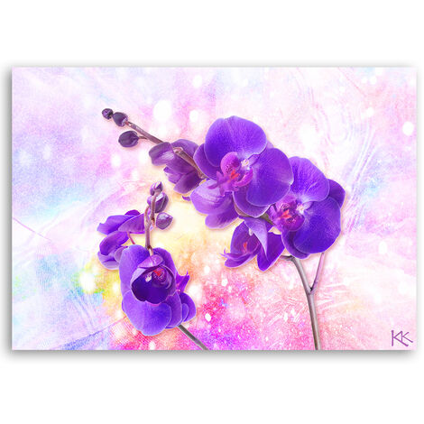 Quadro su tela, Fiore di orchidea viola - 120x80