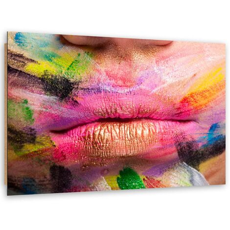 Quadro deco panel, Labbra colorate - 100x70