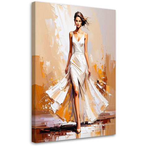 Quadro su tela, Modella alla sfilata di moda - 80x120