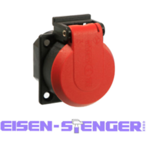 as Schwabe SchukoEinbaudose 250V 16A1fach mit Klappdeckel, rot 45080