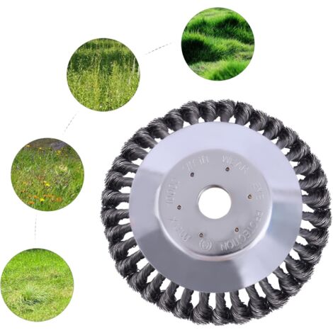 8 Inch Steel Wire Rotary Brush Cutter Trimmer Head, Rotary Weed Brush ...
