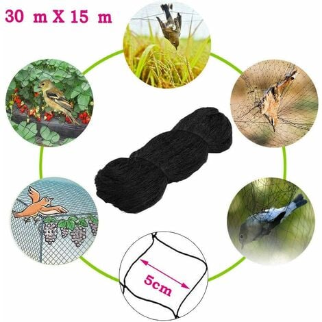 Filet de protection contre les oiseaux - 7,5 à 30 m - Filet de protection pour étang - Filet de ...