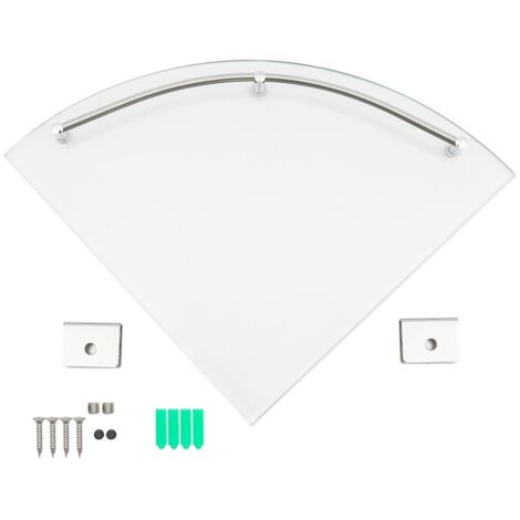 Tablette d'angle en verre 235 mm Longueur 6 mm Epaisseur du verre ...