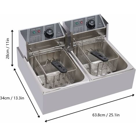 Friteuse double friteuse en acier inoxydable 12 l pour restaurant ...