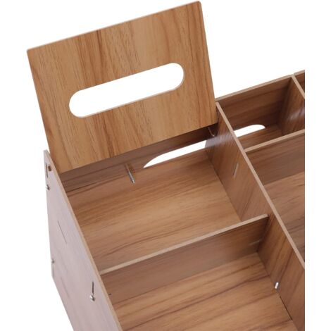 Porte-documents en bois commode de bureau A4 teinte cerisier naturel ...